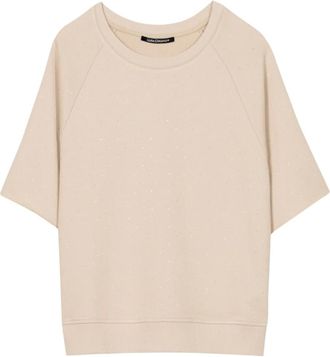 Luisa Cerano Femme, Pulls, Beige, Taille: 36 FR SweaT-shirt avec strass