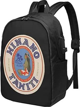 DJNGN Compatible avec Hinano Tahiti USB Sac à Dos Étudiant Cartable Cartable pour Garçons Filles, Sac dordinateur Portable Voyage Randonnée Camping Sac à Do