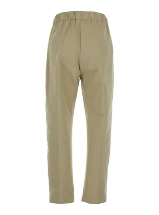 Semicouture Womens Pants, Beige Cotton Trousers