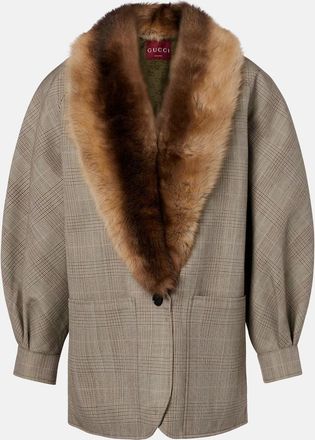 Gucci Jacke aus Wolle mit Shearling