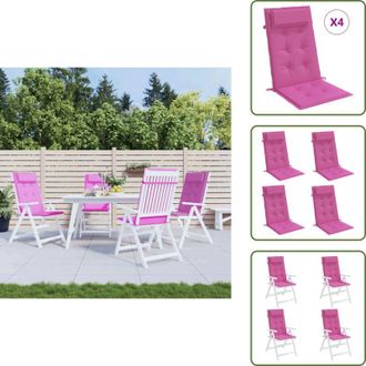 vidaXL The Living Store Hochlehner-Auflagen 4 Stk. Rosa Oxford-Gewebe - Au&szlig;enbereich