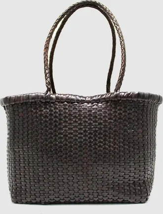 Dragon Diffusion Sac B Weave Basket Small Cuir Dark Brown