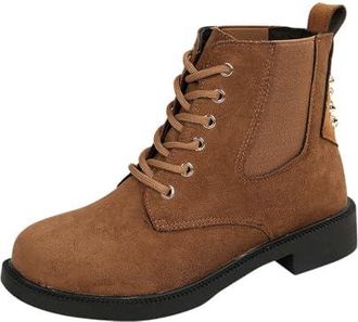 Generic Bottes &agrave; lacets confortables et &eacute;l&eacute;gantes pour femme - Couleur unie - Polyvalentes - D&eacute;contract&eacute;es - Antid&eacute;rapantes - Classiques - Bottes de marche - 