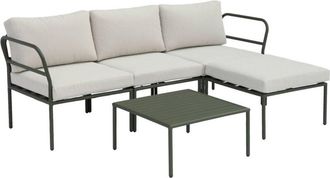 Sweeek Modulares Gartenm&ouml;bel-Set aus Aluminium f&uuml;r 4 Personen Khaki / Beige