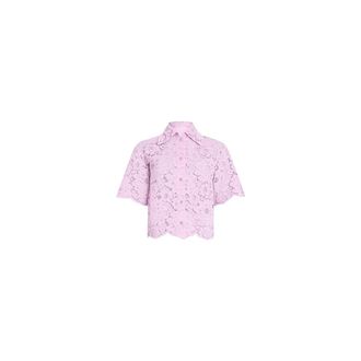 Patou Femme, Blouses et Chemises, Rose, Taille: 38 FR Lace Short-Sleeves Shirt