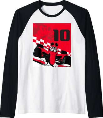 Disney Racing 10th Birthday 10 Years Old Mickey Mouse Racer Raglan
