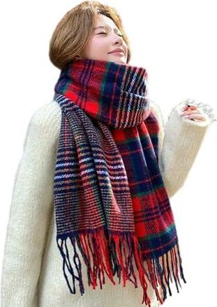 Generic QXDZSW &Eacute;charpe imitation cachemire pour femme - Sensation dhiver - Ch&acirc;le chaud - Mignon et polyvalent - &Eacute;charpe &agrave; carreaux pour femme, Scarf59, 200x65