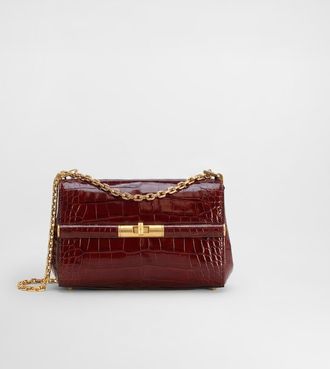 Dolce & Gabbana Mini City Bag Marlene Aus Gl&auml;nzendem Alligatorleder - Frau Schulter- Und Umh&auml;ngetaschen Burgunderrot Onesize