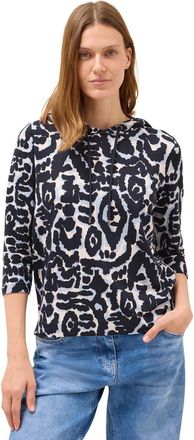 Cecil Damen 3227485 Gemustertes Hoodie Shirt, urban Dark Blue, M