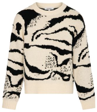 Morgan Damen 242-mzou Pullover, Beige/Schwarz, Small