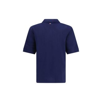 Thom Browne 4-Bar Cotton Jersey Polo Shirt - Navy
