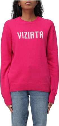 MC2 Saint Barth Femme, Pulls, Rose, Taille: 38 FR Maglione girocollo ricamo New Queen