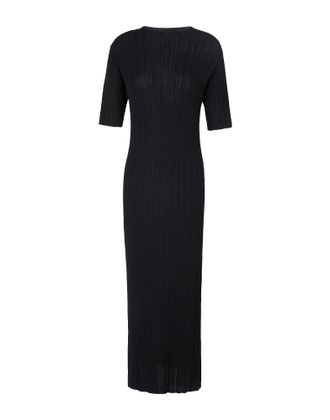 8 by YOOX VISCOSE KNIT PLEATED S/SLEEVE MIDI DRESS