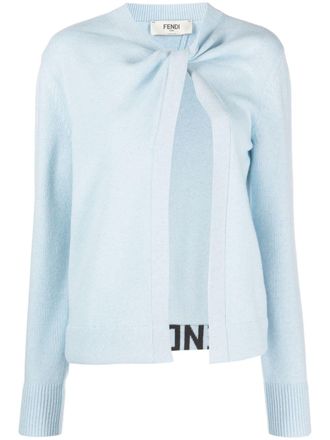 Fendi cardigan ouvert &agrave; d&eacute;tail torsad&eacute; - Rose