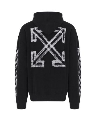 Off-white Mens Hooded Sweatshirt Black Cotton Sweatshirts Sweater