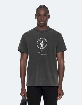AllSaints Tier Hale T-shirt ras de cou &agrave; manches courtes noir d&eacute;lav&eacute;