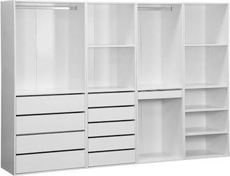 Sweeek Alices Home - Kit Dressing modulable avec 4 éléments. Blanc. Panneaux stratifiés