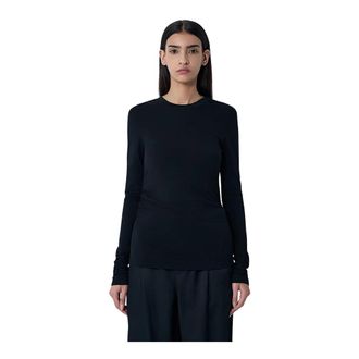 Our Legacy Wollmischung Crewneck Slim Top - - Tops - Damen - Schwarzk - XS