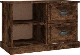 vidaXL Vidaxl - Meuble tv ch&ecirc;ne fum&eacute; 73x35,5x47,5 cm bois ding&eacute;nierie