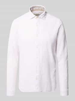 Fil Noir Regular Fit Business-Hemd aus Leinen-Baumwoll-Mix Modell ROMA