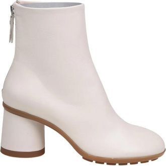 AGL Stiefel - Curvy Ankle Boots In Chalk Color Leather - Gr. 37,5 (EU) - in Wei&szlig; - f&uuml;r Damen