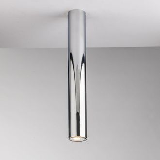 Luce-Ambiente-Design Fluke Cylindrical Ceiling Light in Chrome Metal 40cm
