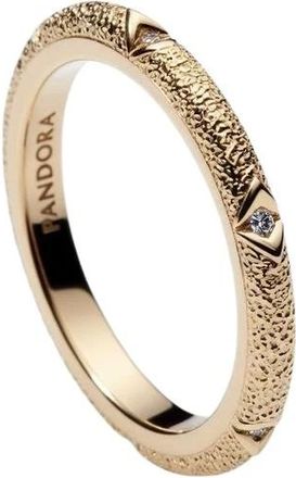 Pandora Ring aus Silber und Gold mit klarem Zirkonia - - Accessories - Damen - Gelb - 56 MM