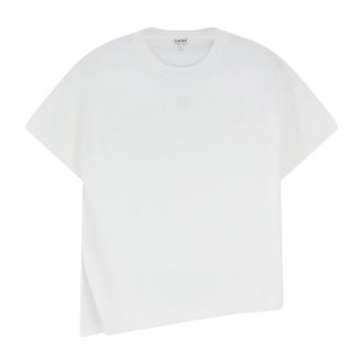 Loewe Asymmetrisches Baumwollmischungs-T-Shirt - - Tops - Damen - Wei&szlig; - S