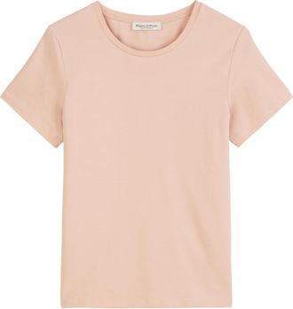 Marc O'Polo Damen T-Shirt mit Stretch-Anteil Regular Fit, Rosa (Chalky Peach), XXS