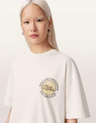 AllSaints Sun City Etta - T-Shirt in Reiherwei&szlig;