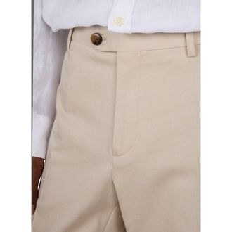 Fa&ccedil;onnable Pantalon droit en coton et lin