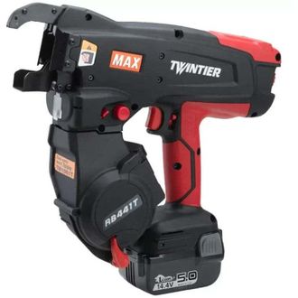 Max [NEUWERTIG] Ligaturger&auml;t MAX 14,4V Li-Ion (2x 5Ah) Twintier Bewehrungsbinder + Koffer RB441T