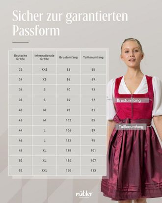 N&uuml;bler Trachtenkleid Midi Dirndl Scilla in Fuchsia von N&uuml;bler - Rockl&auml;nge 60 cm