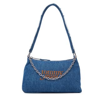 Tommy Jeans Handtasche Tommy Jeans Tjw Cool Denim Shoulder Bag AW0AW18575 Blau
