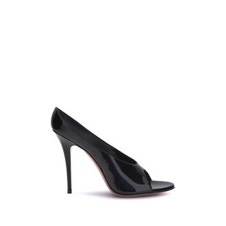 Amina Muaddi Anok Leder Sandalen - - Shoes - Damen - Schwarzk - 36 EU