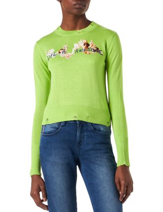 Desigual Womens JERS_Julia Pullover, Green, M, Grün