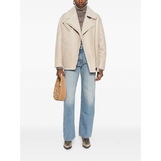 Isabel Marant Wool-Blend with Sherpa Collar Coat - Beige