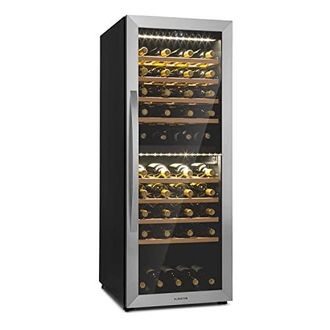 Klarstein Klarstein Cave a Vin, R&eacute;frig&eacute;rateur &agrave; Vin Double Zone avec Porte en Verre, Cave &agrave; Vin de Vieillissement, Prosecco, Bi&egrave;re, Ecran Tactile, R&eacute;frig&eacute;rateur