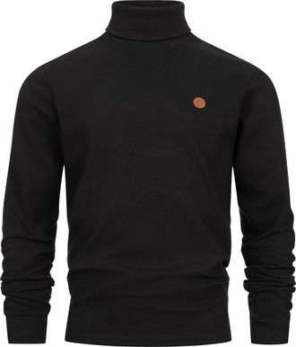 Indicode Herren INGuadalupe Roll Neck Langarmshirt mit Rollkragen | Langarm Shirt Longsleeve f&uuml;r M&auml;nner Black, XXL