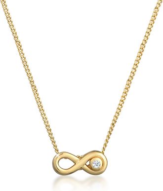 DIAMORE Elli DIAMONDS Halskette Damen Infinity Ewig mit Diamant (0.015 ct.) in 585 Gelbgold