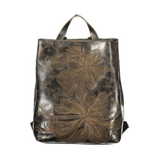 Desigual Sac &agrave; dos fleuri brod&eacute; - Femme - Sacs - Brun - Taille: ONE Size