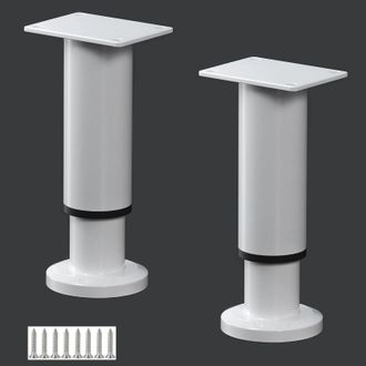 Generic Verstellbare M&ouml;belf&uuml;&szlig;e, 2er-Set Metallf&uuml;&szlig;e F&uuml;r Kommoden, Schreibtische Und Regale - Robuste Ersatzf&uuml;&szlig;e Mit Rutschfester Unterseite(Wei&szlig;,12-18cm)