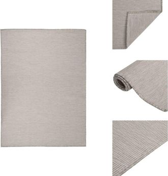 vidaXL Vidaxl - Outdoor-Teppich Flachgewebe 200x280 cm Taupe - Outdoor-Teppich - Balkon-Teppich - Terrassen-Teppich - Flachgewebe-Teppich - Wetterfest