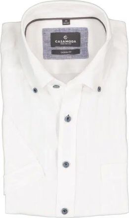 Casamoda CasaModa Herren Kurzarmhemd wei&szlig; Leinen