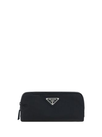 Prada Mens Re-Nylon Beauty Case With Leather Details Nero Recycled Polyamide Wash Bags