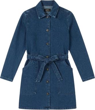 A.P.C. A.p.c. - Robe chemise en jean ceintur&eacute;e - Femme - Robes - Bleu - Taille: 36 FR