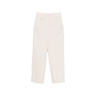 PESERICO Femme, Pantalons, Beige, Taille: 44 FR Pantalon Taille Haute avec D&eacute;tail de Poche Avant