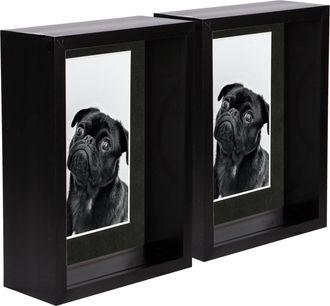 Nicola Spring 5 x 7 3D Deep Box Fotorahmens - 4 x 6 Mount - Schwarz/Schwarz - Pack Von 5