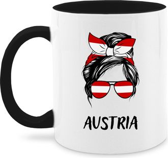 Shirtracer Tasse Tassen 325ml - Fußball EM WM - Cooles Österreich Motiv Austria Style - 325 ml - Schwarz - eu fussball fanartikel österreich 2024 em-fanartikel e