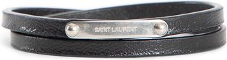 Saint Laurent Id Plaque Multi Bracialet in Leather